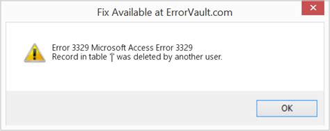 How To Fix Error 3329 Microsoft Access Error 3329 Record In Table