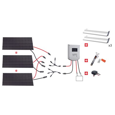 Kit Solaire CAMPING CAR Uniteck 450W 12V 3x150W Monocristallin
