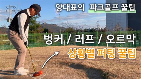 [파크골프] 홀컵주변 각 상황별 퍼팅 요령 순결 역결 러프 벙커 오르막 youtube