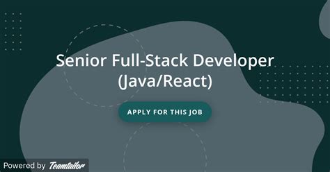 Senior Full Stack Developer Javareact Teamcubate Aps