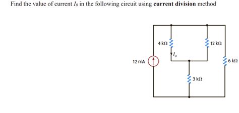 Solved Find The Value Of Current I0 In The Following Chegg Com
