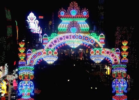 North 24 Parganaslighting On Road On The Occasion Of Kali Puja