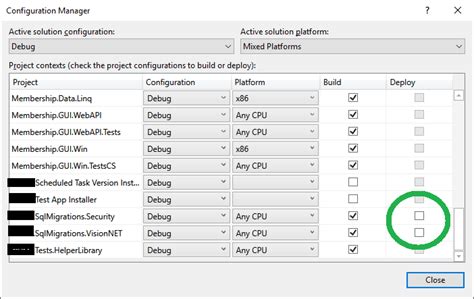 Sql Server Data Tools What Does The Deploy Checkbox In Visual Studio