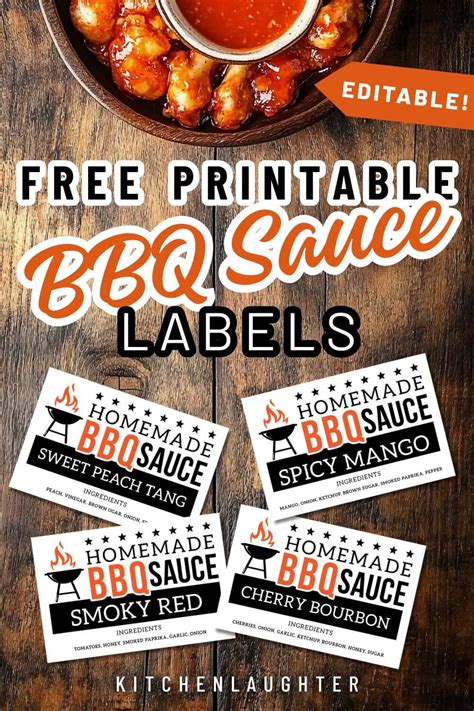 Free Printable And Editable Bbq Sauce Labels Kitchen Laughter