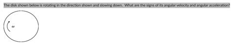 Solved The Disk Shown Below Is Rotating In The Direction Shown And Slowing Down What Are The