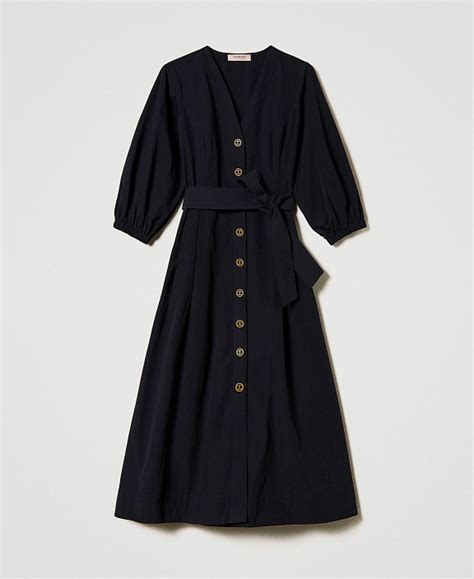 Платье миди из поплина 241tt2051 Twinset — купить в интернет магазине бренда женской одежды Твинсет