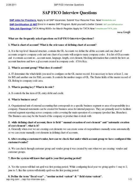 sap fico interview questions pdf computing business