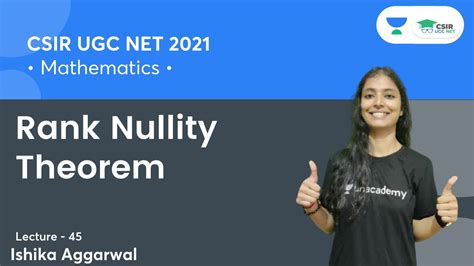 rank nullity theorem csir net gate iit jam by ishika agarwal