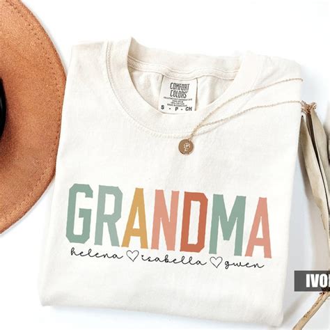 Retro Personalized Grandma Tshirt Etsy
