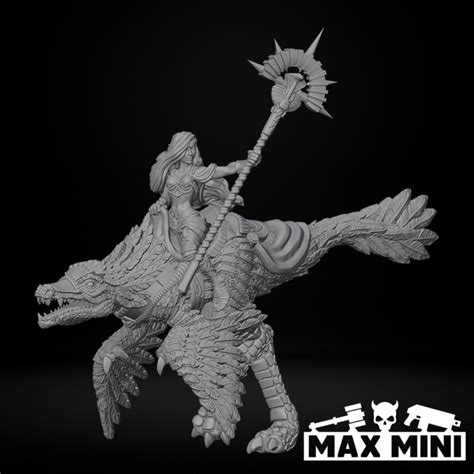 3d printable desert elf hex sorceress by max mini