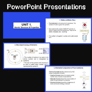 AP Chemistry COMPLETE UNIT UNIT PPT Worksheet Unit Test Answer