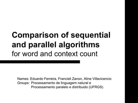 Ppt Comparison Of Sequential And Parallel Algorithms For Word And