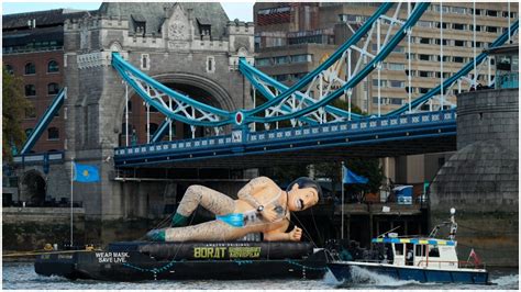 Giant Inflatable Borat Floats Down The Thames In London 43 Off