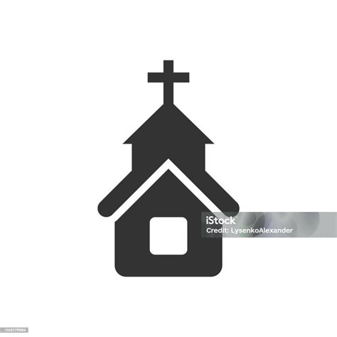 教堂圖示在平面風格教堂向量例證在白色被隔絕的背景宗教建築經營理念向量圖形及更多傳統圖片 傳統 剪裁圖 名勝古蹟 Istock