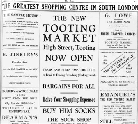 The Untold Story Of Tooting Market Introduction And Part 1 1916 1930 As
