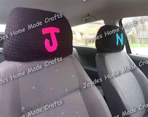 Personalised Car Headrest Covers Etsy