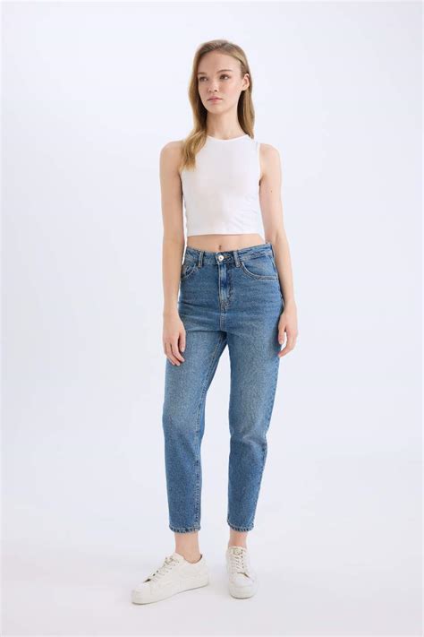 Blue Woman Lina Lina Mom Fit Normal Waist Straight Leg Jeans 3211273