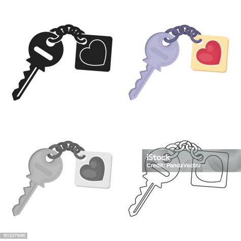 흰색 배경에 고립 된 만화 스타일에 주요 아이콘 로맨틱 기호 스톡 벡터 웹 일러스트입니다 감정에 대한 스톡 벡터 아트 및 기타 이미지 Istock