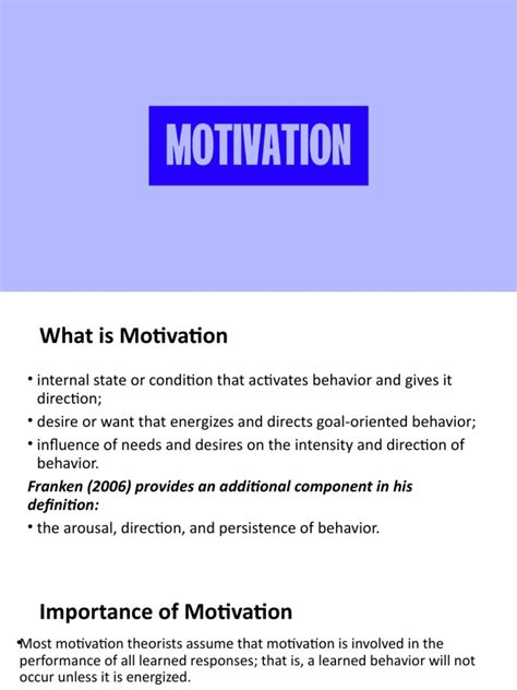 Motivation Pdf Motivational Motivation