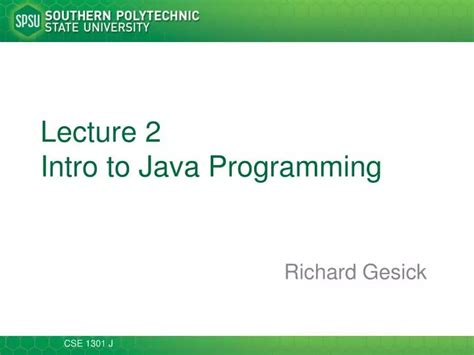 Ppt Lecture 2 Intro To Java Programming Powerpoint Presentation Free