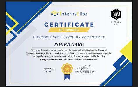 Ishika Garg On Linkedin Finance Traineeship Internslite Financial