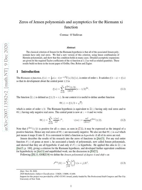 Zeros Of Jensen Polynomials And Asymptotics For The Riemann Xi Function