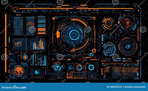 hud dashboard display with statistics data and information for vr and