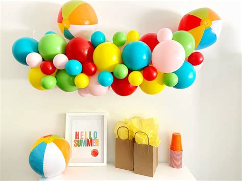 Beach Ball Birthday Party Colorful Summer Balloons Pool Party Props