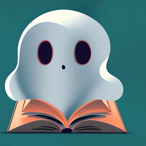 Ghost Blob Reading Book Logo Illustration · Creative Fabrica