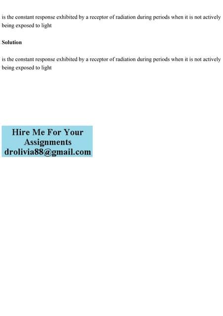 is the constant response exhibited by a receptor of radiation during pdf