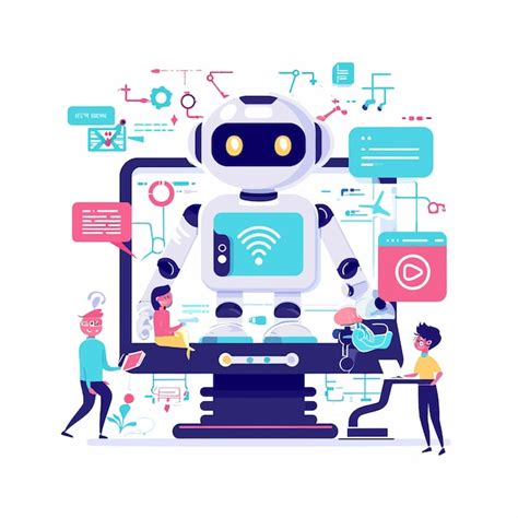 Premium Vector Tiny People Chatting With Chatbot On Computer