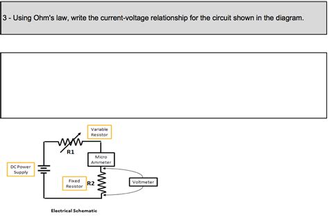 Solved Using Ohm S Law Write The Current Voltage Chegg