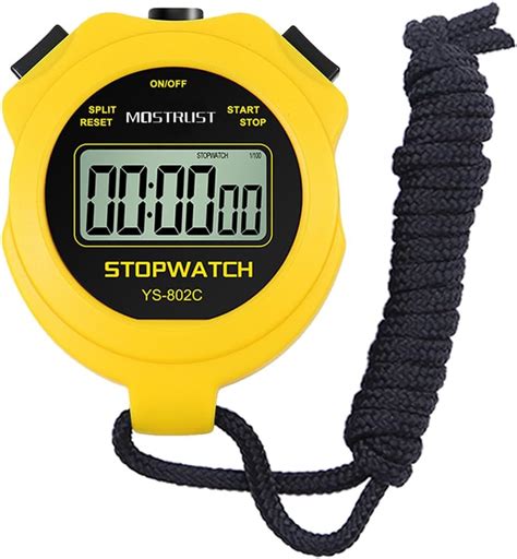 MOSTRUST Digital Simple Stopwatch Single Lap Split Basic Stopwatch No