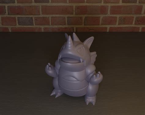 Rhydon Pokemon Pla Plastic 3d Print Cute Adorable Ornament Etsy