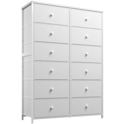 Enhomee White Dresser For Bedroom Furniture With 12 Drawers Tall
