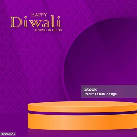 Diwali 또는 Deepavali 3d 연단 라운드 스테이지 스타일 인도의 조명 축제 기도하기에 대한 스톡 벡터 아트 및 기타 이미지 기도하기 도시를 벗어난 장면