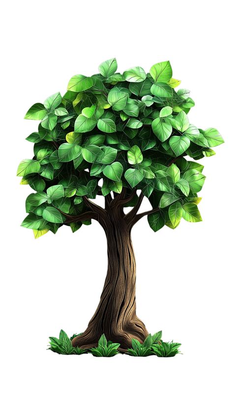 Download Ai Generated Dense Foliage Textured Tree Trunk Royalty Free Stock Illustration Image