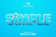 Simple 3D Text Effect Blue | Layer Styles ~ Creative Market
