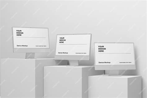 Premium Psd Computer Mockup With Shadow Background And Realistic