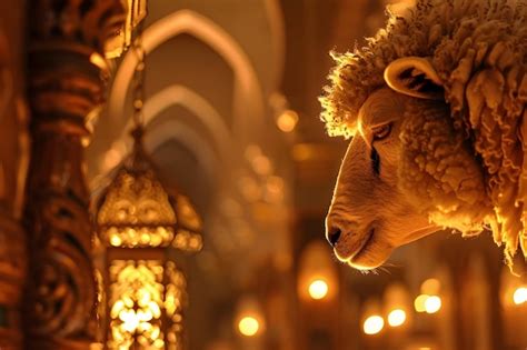 Premium Photo Beautiful Eid Al Adha Sheep Or Lamb With Islamic