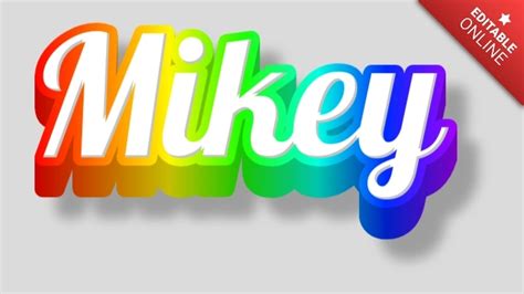 Mikey Gay Pride 3d Text Effect Generator