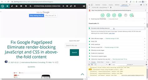 Fix Google PageSpeed Eliminate Render Blocking JavaScript And CSS In