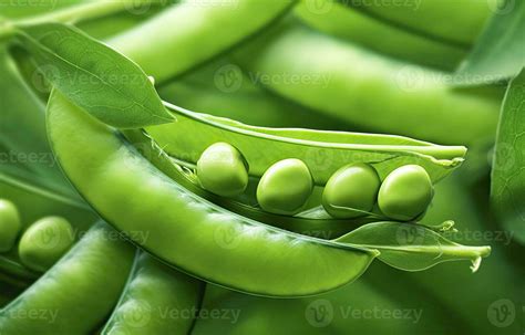 Ai Generated Close Up Of Peas In Pea Pod Ai Generated 35951301 Stock
