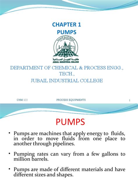 Chapter 1 Pumps Pdf Pump Energy Technology