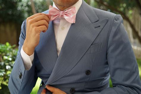 Rose Pink Striped Self Tie Bow Tie Mens Wedding Untied Bowties Ties