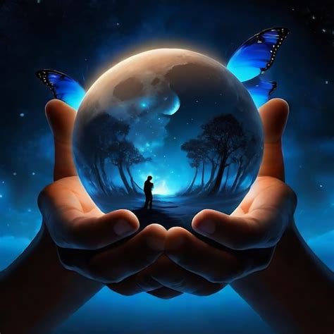 Premium Photo Someone Holding A Glowing Orb In Their Hand In The Dark