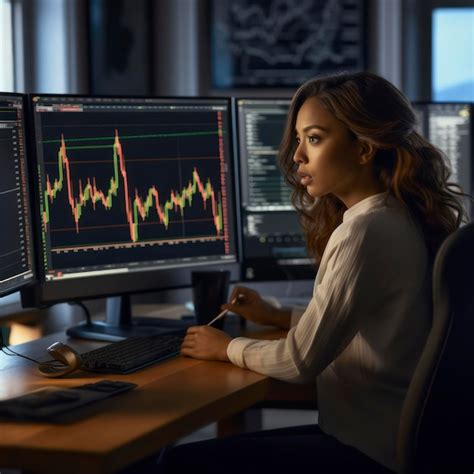 Premium Ai Image Professional Trader Investor Set On Desk And Look At Big Trading Charts Screens