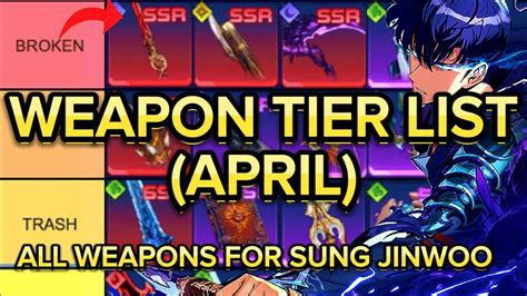 Solo Leveling Arise Jinwoo Weapon Tier List April Endgame F P