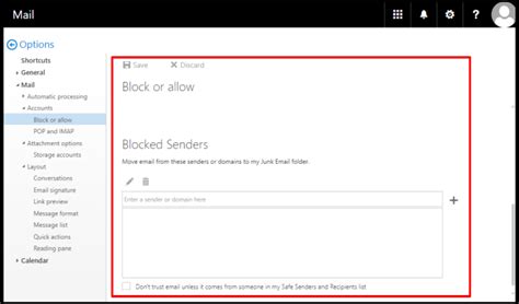 How To Manage Block And Allow Lists In OWA