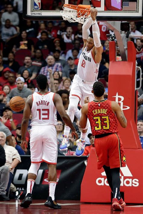 Harden Scores 60 In 31 Minutes Rockets Rout Hawks 158 111